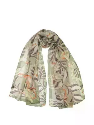ELIZABETTA Delfina Floral-print Silk Scarf - Green