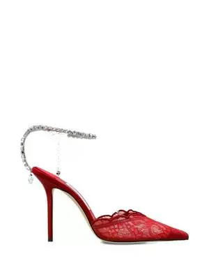 JIMMY CHOO Saeda Lace-overlay Pumps - Red