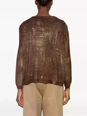 Avant Toi Distressed-effect Crew-neck Sweater
