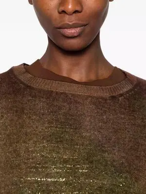 Avant Toi Distressed-effect Crew-neck Sweater