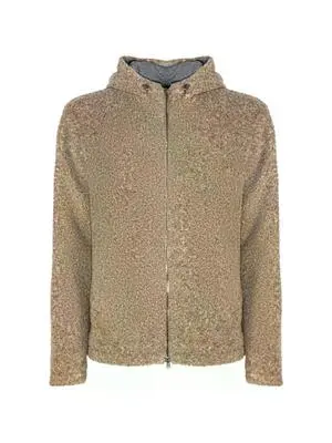 Herno Bouclé-knit Hooded Jacket - Neutrals