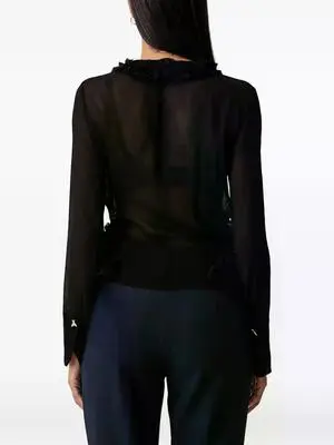 Patrizia Pepe Ruffled-trim Long-sleeve Blouse