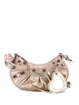 Balenciaga Le Cagole Giant Studs Shoulder Bag Leather Xs Hobo Bag - Metallic