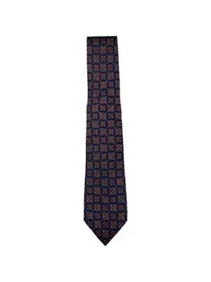 Kiton Geometric-pattern Silk Tie - Blue