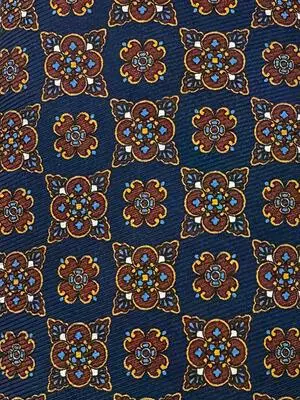 Kiton Geometric-pattern Silk Tie - Blue