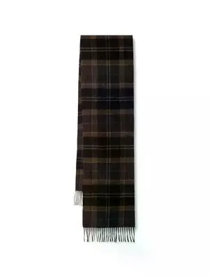 Barbour Mineral Tartan Wool-cashmere Scarf - Brown