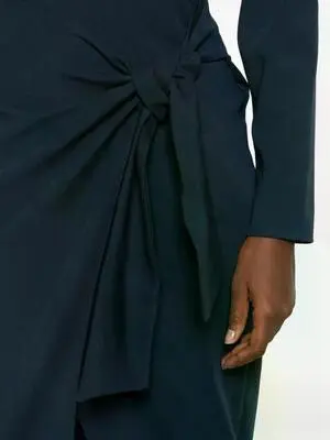 Patrizia Pepe Knot-detail Long-sleeve Midi Dress