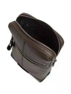 THE BRIDGE Manfredi Pebbled Leather Messenger Bag