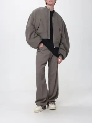 Rick Owens Oversized Padded Virgin Wool Bomber Jacket With Dropped Shoulders