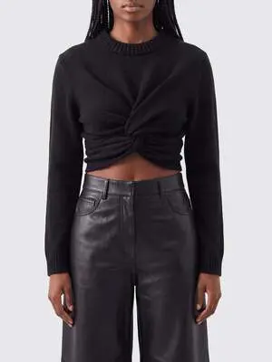 Balenciaga Draped Asymmetrical Wool Crewneck Jumper - Black