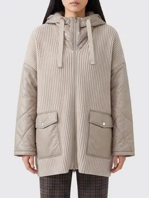 Herno Short Wool And Nylon Jacket With Padded Hood - Pink
