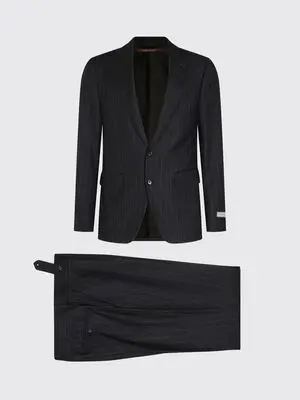 Canali Pinstriped Virgin Wool Single-breasted Suit - Grey
