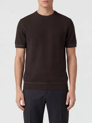 Brioni Short-sleeve Cotton Knit T-shirt With Ribbed Edges
