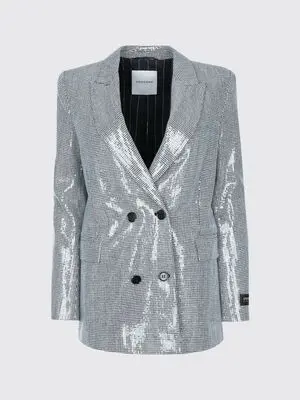 ERMANNO FIRENZE Double-breasted Houndstooth Bouclé Blazer With Sequins