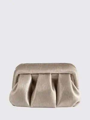 THEMOIRE Themoiré Athena Draped Vegan Lurex Clutch - Beige