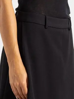 Balenciaga Flared Wool Midi Skirt With Belt Loops