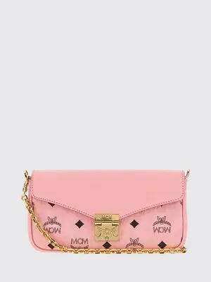 Mcm Mini Shoulder Bag In Coated Cotton With Chain Handle