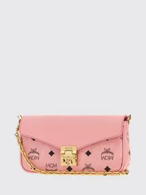 Mcm Mini Shoulder Bag In Coated Cotton With Chain Handle