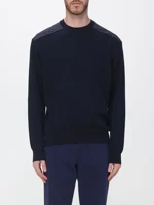 Paul & Shark Crewneck Jumper In Pure Merino Wool With Ribbed Trims - Blue