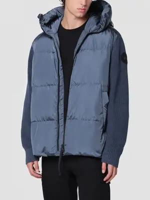 Canada Goose Hooded Quilted Merino Wool Blend Down Jacket - Blue
