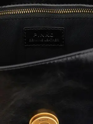 Pinko Mini Love One Crossbody Bag In Faux Fur With Animalier Print
