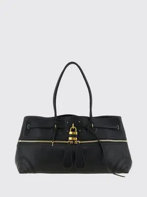 Chloé Paddington Lambskin Leather Shoulder Bag With Padlock - Black