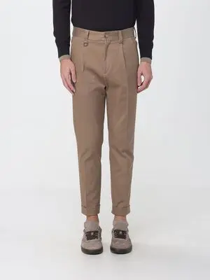 PAOLO PECORA Duomo Slim Fit Pleated Cotton Chino Trousers - Grey