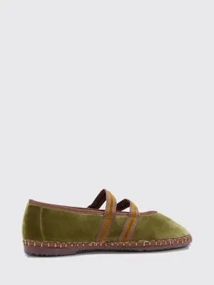 FLABELUS Claire Bicolour Velvet Mary Jane Ballet Flats With Double Strap