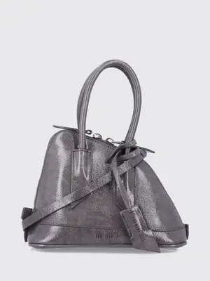 Attico La Sant Ambroeus Asymmetrical Calfskin Handbag - Grey
