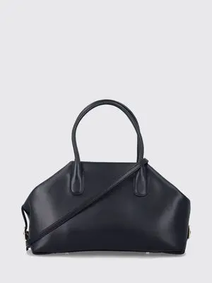 THEMOIRE Talia Flared Vegan Leather Handbag With Removable Shoulder Strap - Black