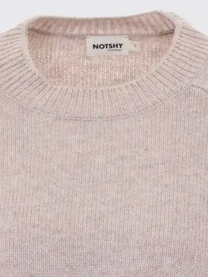 NOTSHY Pure Cashmere Crewneck Jumper With Long Sleeves And Ribbed Trim - Beige