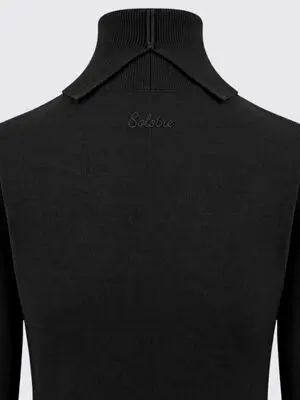 SOLOTRE Slim Fit Wool Turtleneck Jumper With Ribbed Trims