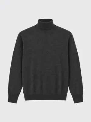 Canali Pure Wool Long-sleeved Turtleneck Jumper With Ribbed Trims