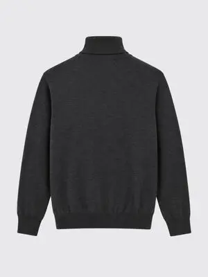Canali Pure Wool Long-sleeved Turtleneck Jumper With Ribbed Trims