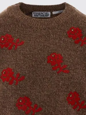 Essentiel Antwerp Bead-embroidered Wool Crewneck Jumper - Beige