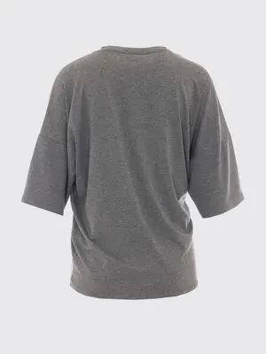 Essentiel Antwerp Draped Viscose T-shirt With Dropped Shoulders