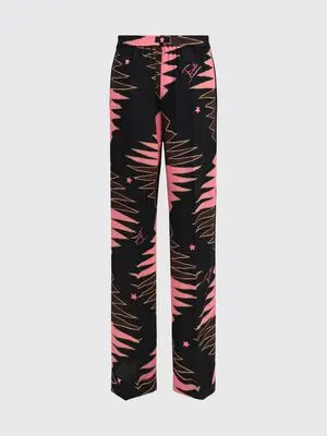 Emilio Pucci Graphic-print Straight-leg Silk Trousers - Brown