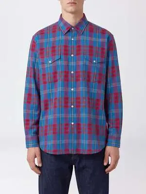 Auralee Check Cotton And Silk-blend Shirt With Patch Pockets - Blue