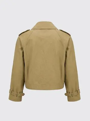 Paloma Wool Double-breasted Cropped Trench Coat In Cotton Blend With Epaulettes