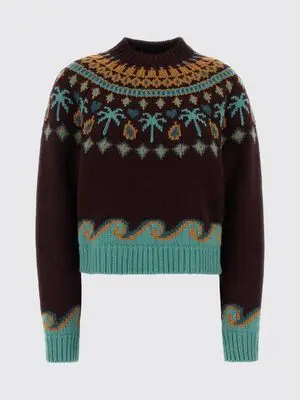 Alanui Crewneck Jumper In Pure Virgin Wool With Abstract Jacquard Pattern