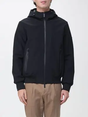 HESKIMO Nylon Hooded Windbreaker Jacket With Zip Closure - Black