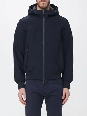 HESKIMO Nylon Hooded Windbreaker Jacket With Zip Closure - Blue