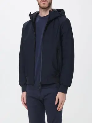 HESKIMO Nylon Hooded Windbreaker Jacket With Zip Closure - Blue