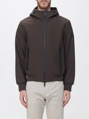 HESKIMO Nylon Hooded Windbreaker Jacket With Zip Closure - Brown