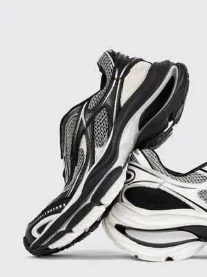 Balenciaga Distressed-effect Mesh Slip-on Sneakers With Embroidered Logo