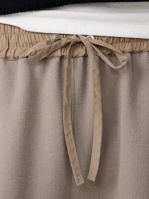 Studio Nicholson Prince Of Wales Wool Baggy Trousers With Drawstring - Beige