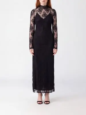 ANIYE BY Long-sleeved High-neck Lace Evening Gown With An Internal Slip - Black