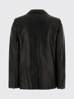 SALVATORE SANTORO Single-breasted Ovine Leather Blazer With Peak Lapels