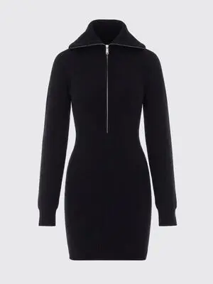 ANINE BING Ribbed Knit Wool-blend High-neck Mini Sheath Dress