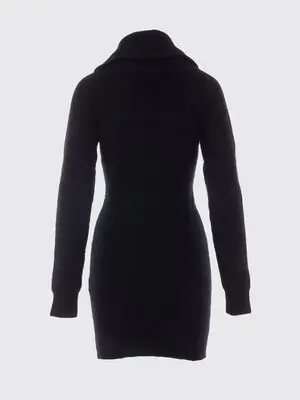 ANINE BING Ribbed Knit Wool-blend High-neck Mini Sheath Dress